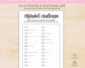 Printable Reading Challenge Tracker | A-Z Book Challenge| Alphabet Book ...