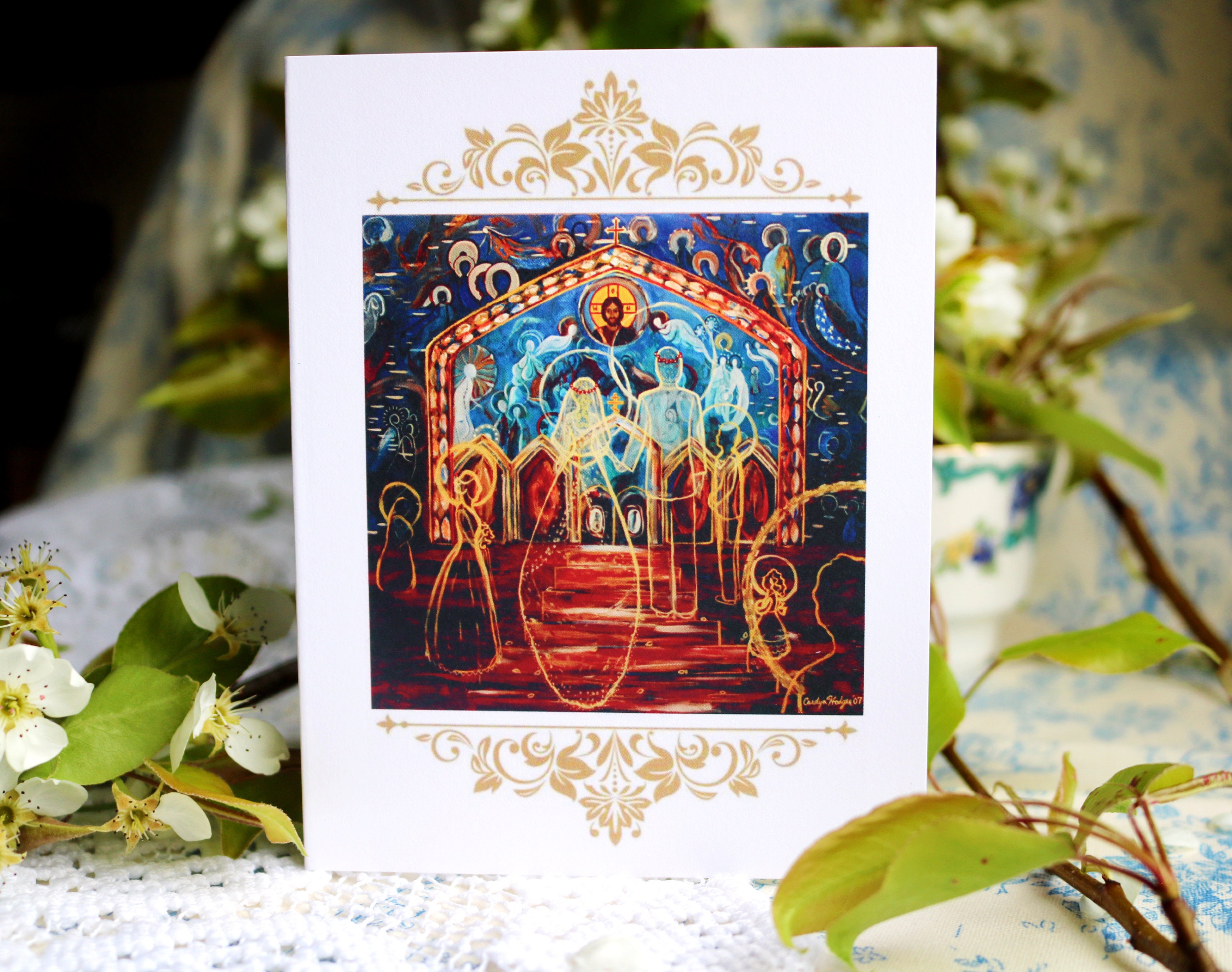 Wedding card Orthodox Artworks folded | Etsy