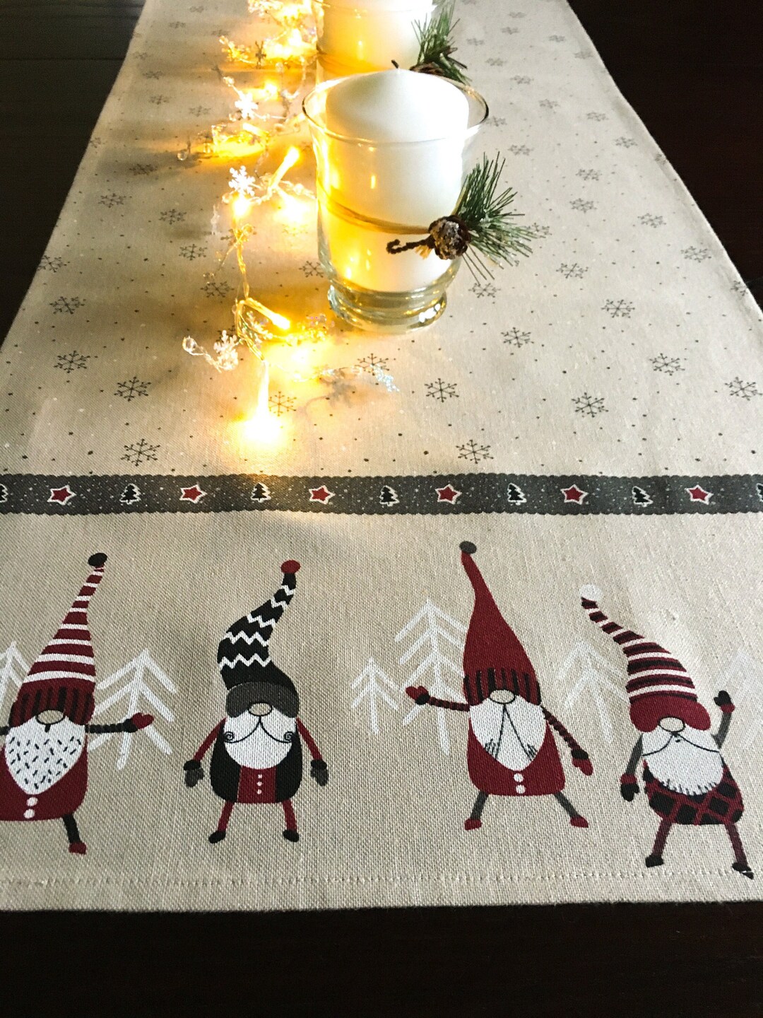 Christmas Table Runner in 6 Widths Sweet Christmas Tablecloth Advent ...