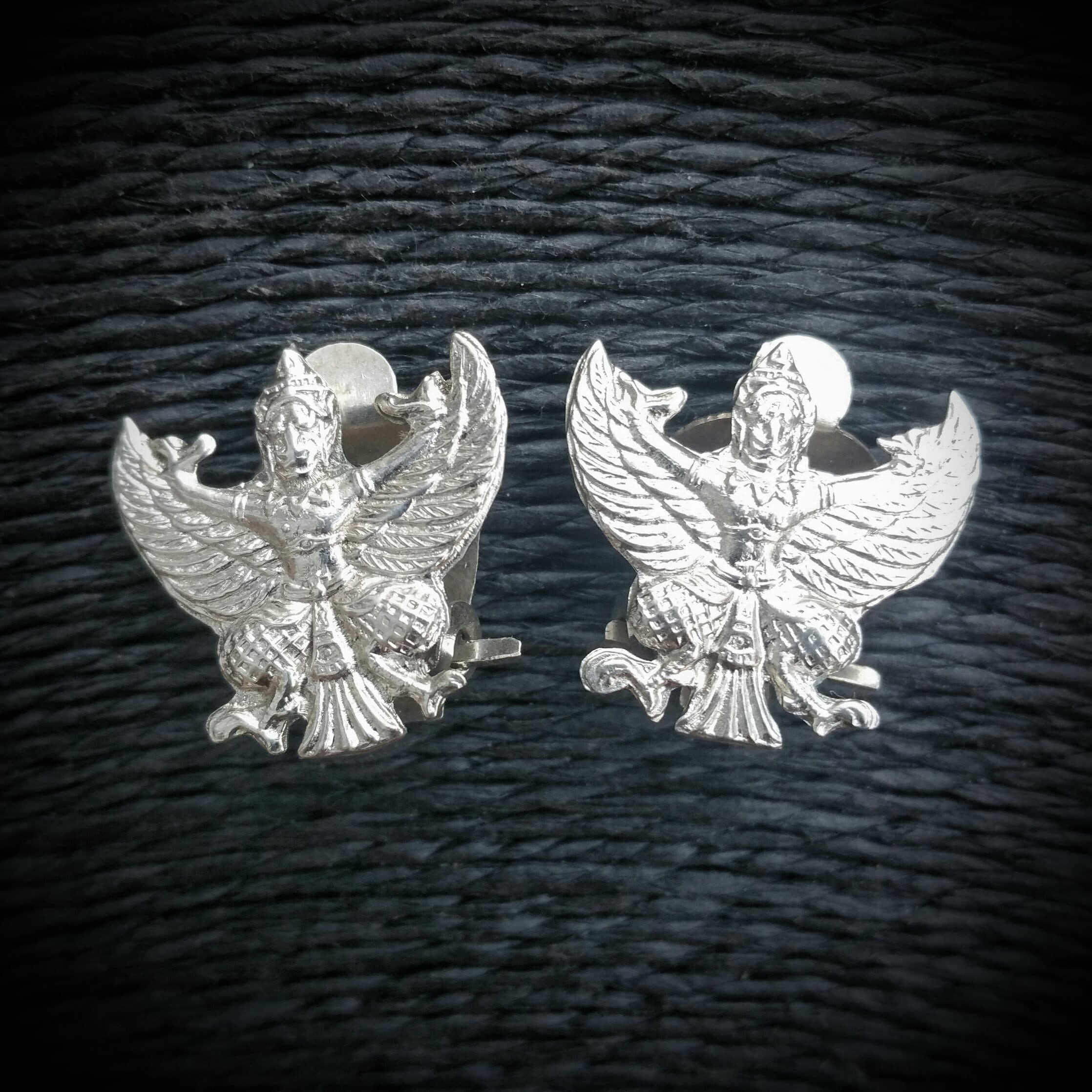 Vintage Sterling Silver Garuda Clip-on Earrings, Mythical Earrings ...