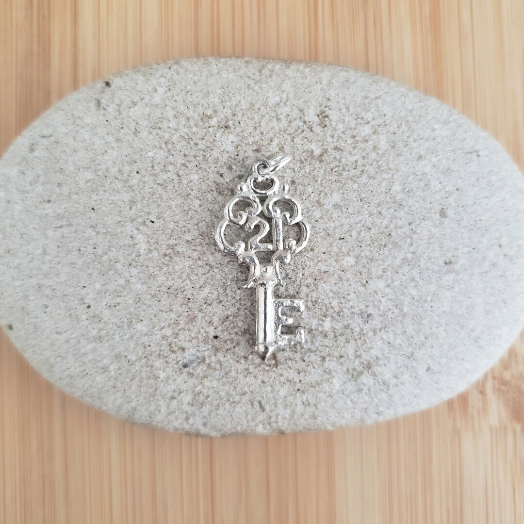 Vintage Sterling Silver 21st Birthday Key Pendant | Mid Century Jewelry ...