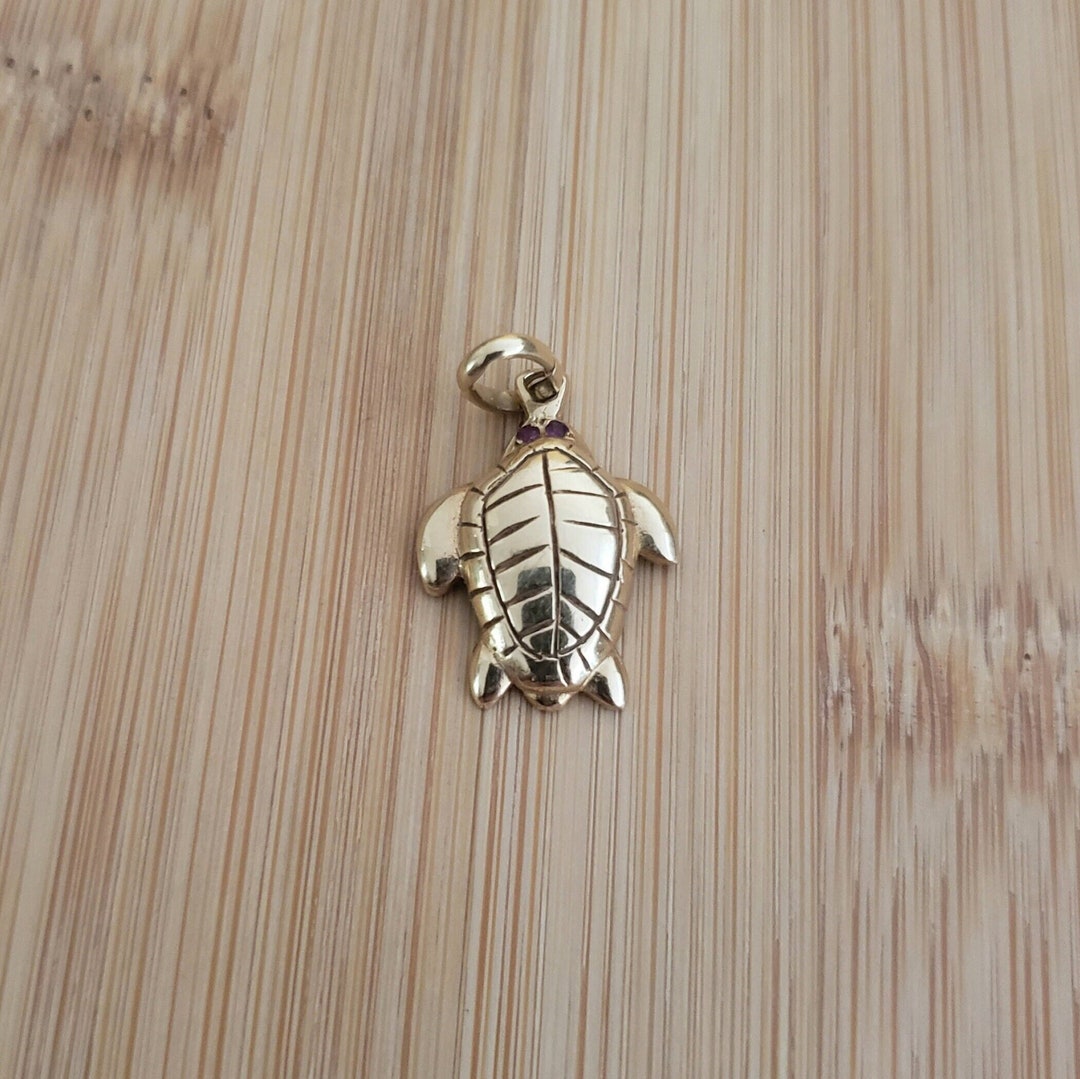 Vintage 14ct Gold and Ruby Turtle Pendant | Art Deco Jewelry - Etsy