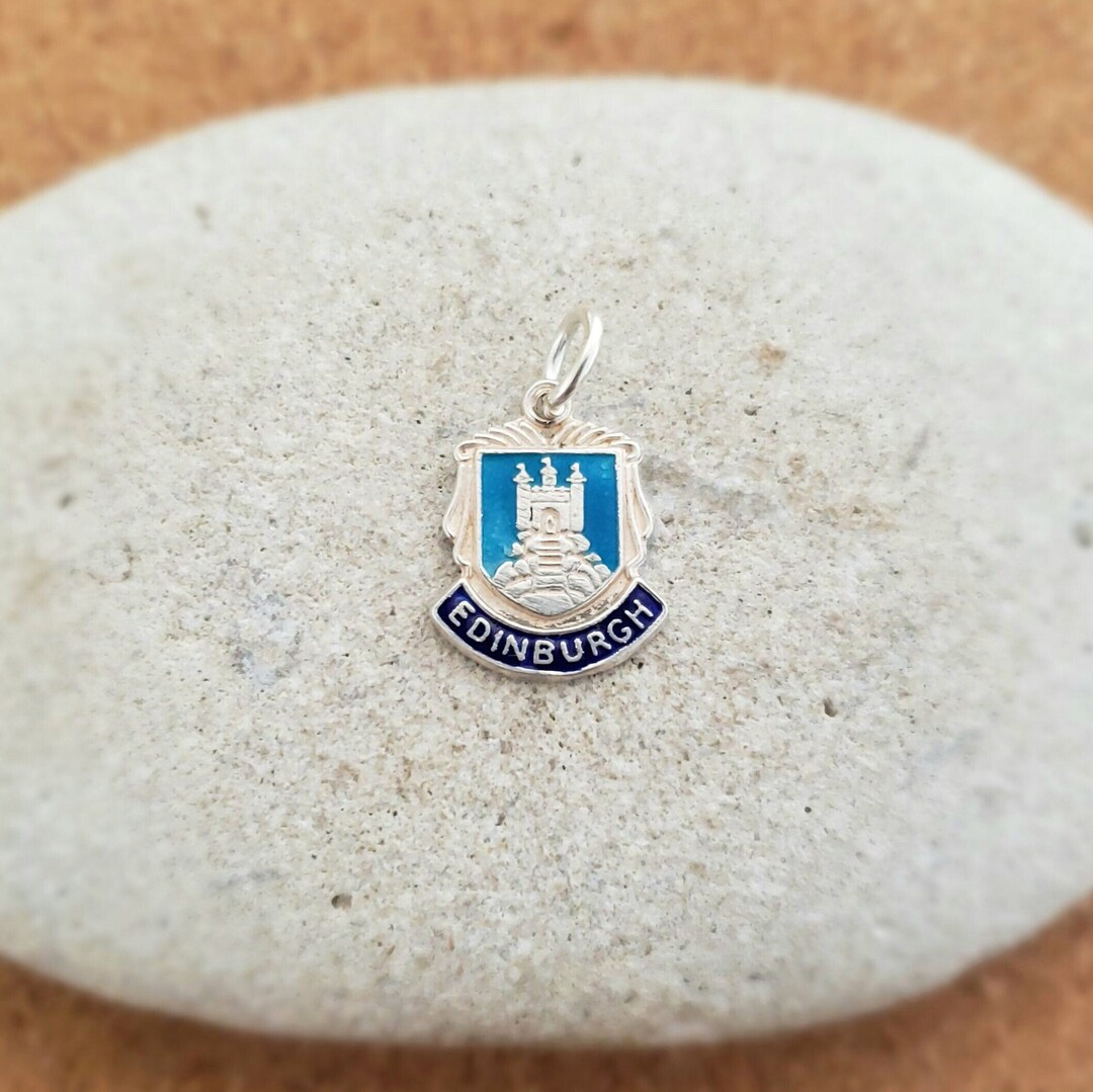 Vintage Sterling Silver and Enamel Edinburgh Shield Charm by - Etsy