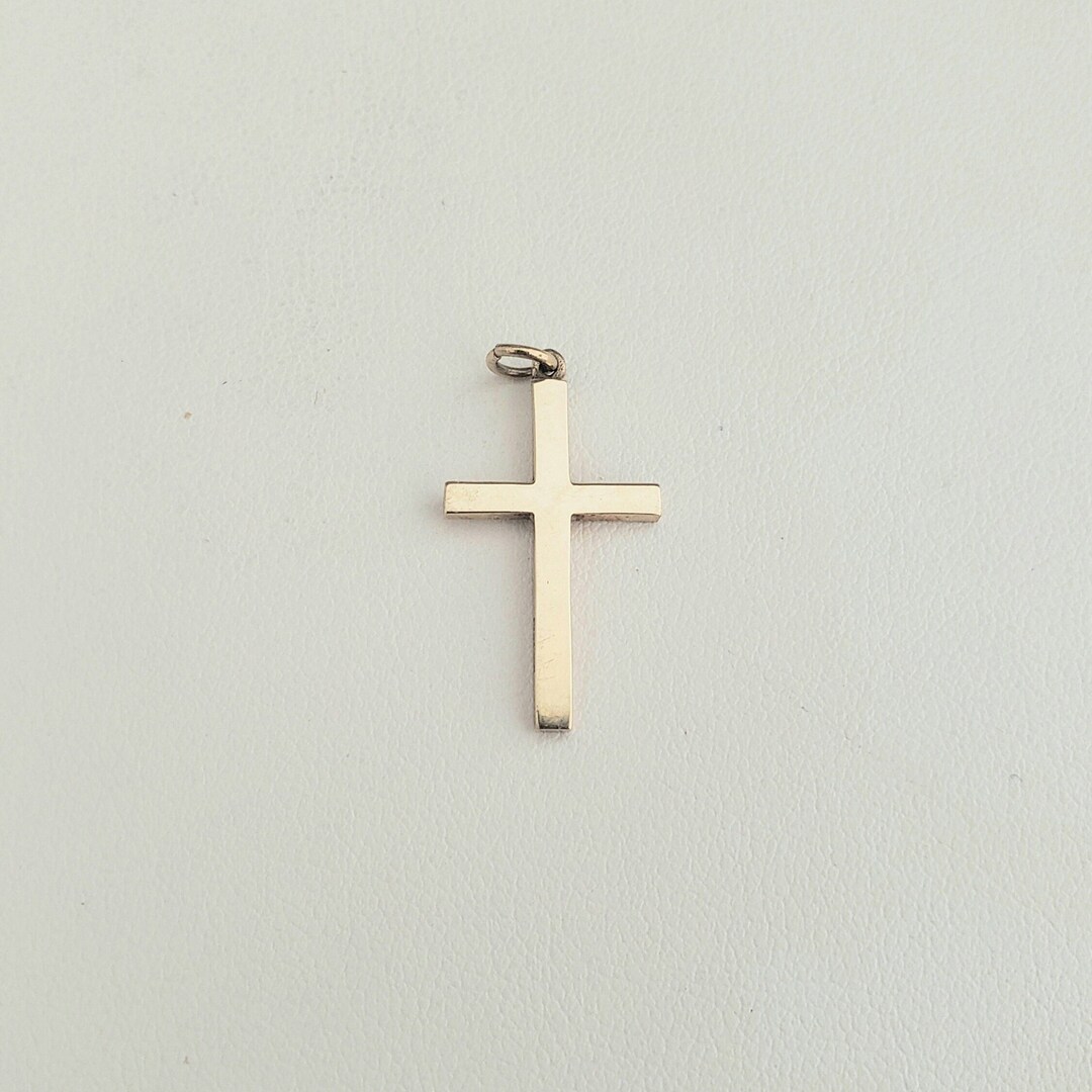 Vintage 9ct Gold Minimalist Cross Pendant | Faith Jewelry - Etsy