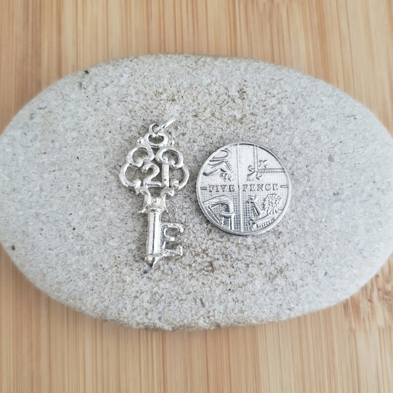 Vintage Sterling Silver 21st Birthday Key Pendant | Mid Century Jewelry ...