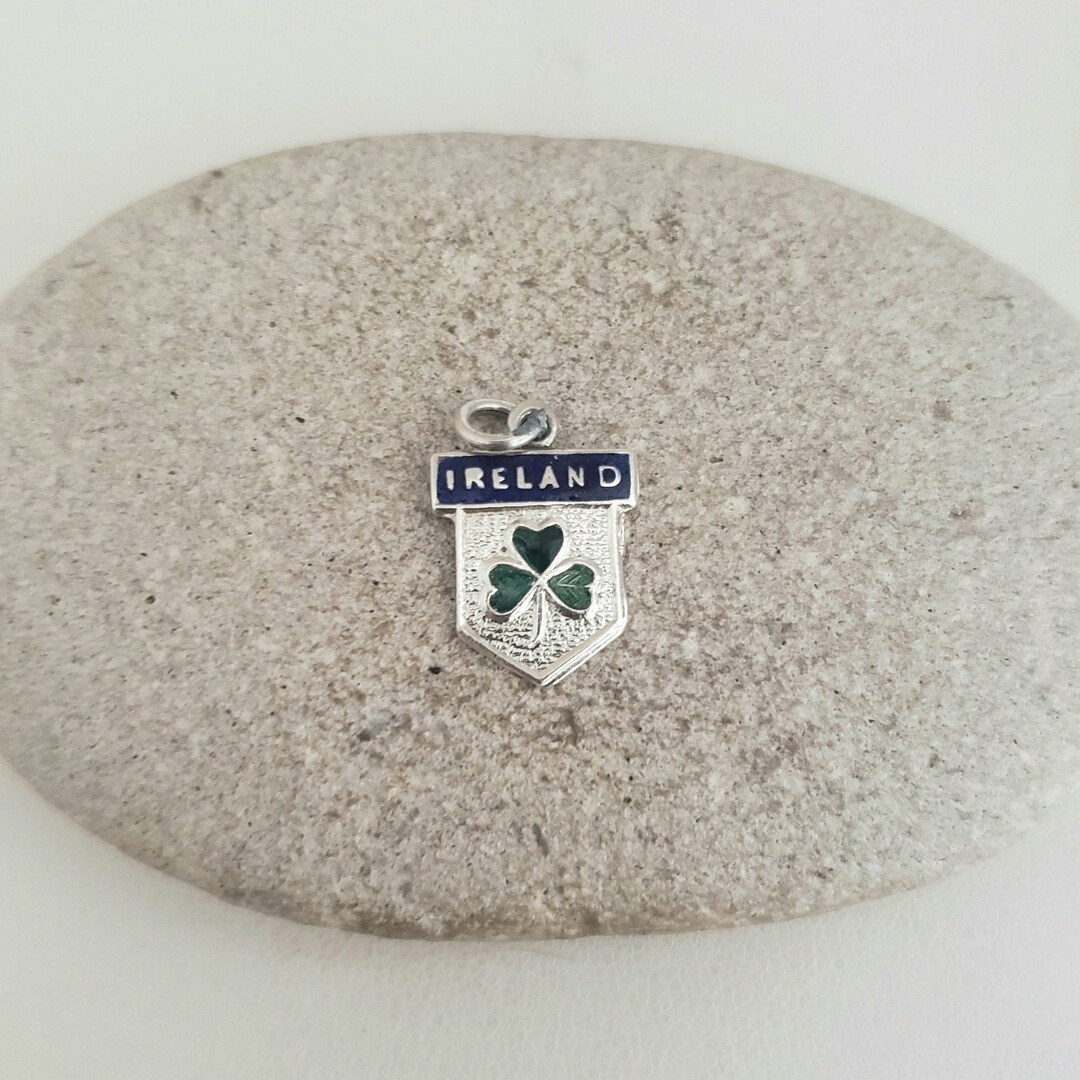 Vintage Sterling Silver and Enamel Ireland Shield Charm Irish Souvenir ...
