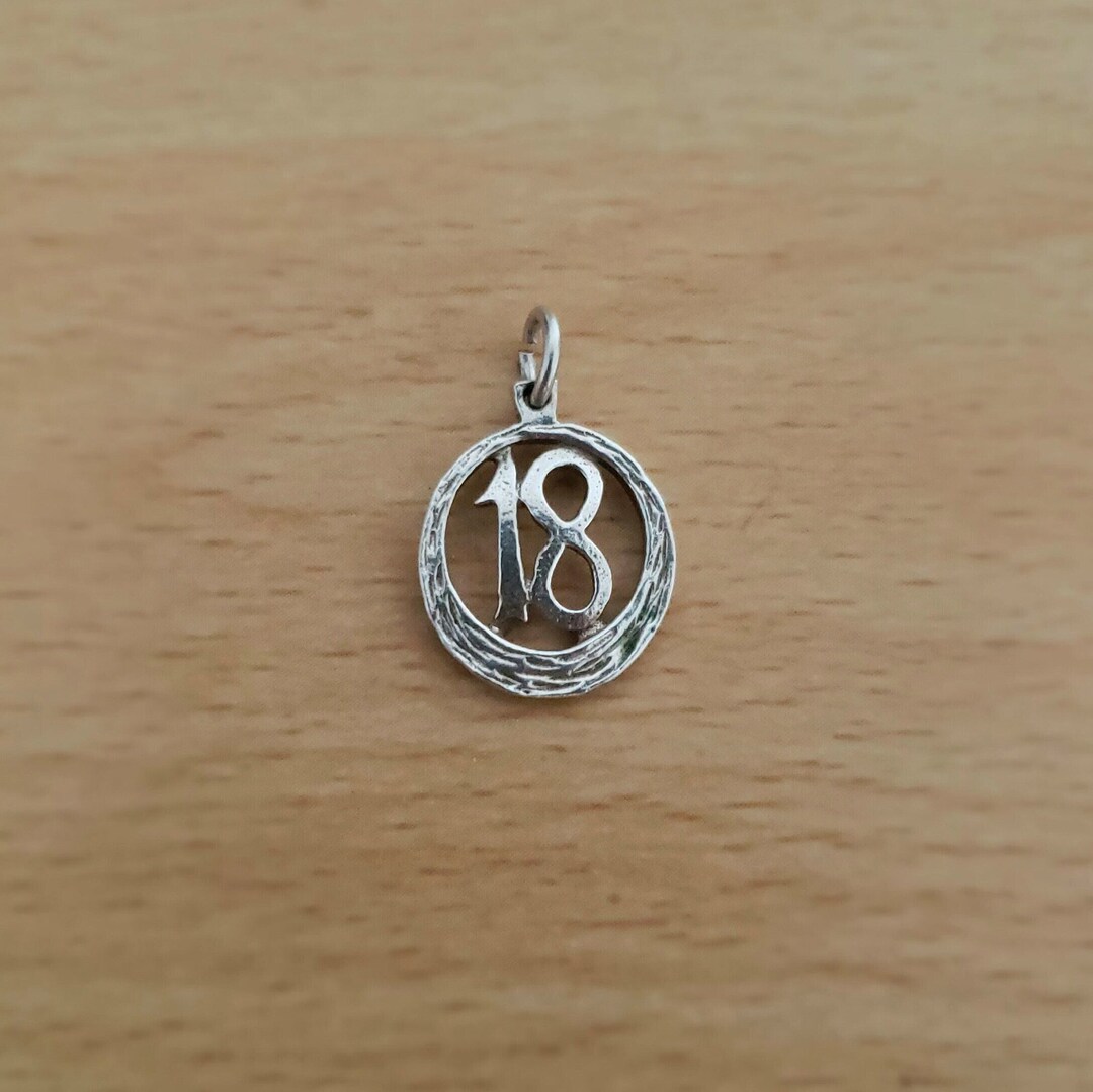 Vintage Sterling Silver 18th Birthday Charm Pendant Mid Century Jewelry ...