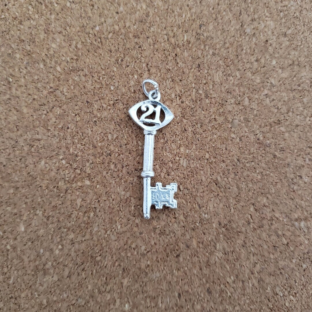Vintage Sterling Silver 21st Birthday Key Pendant | Mid Century Jewelry ...