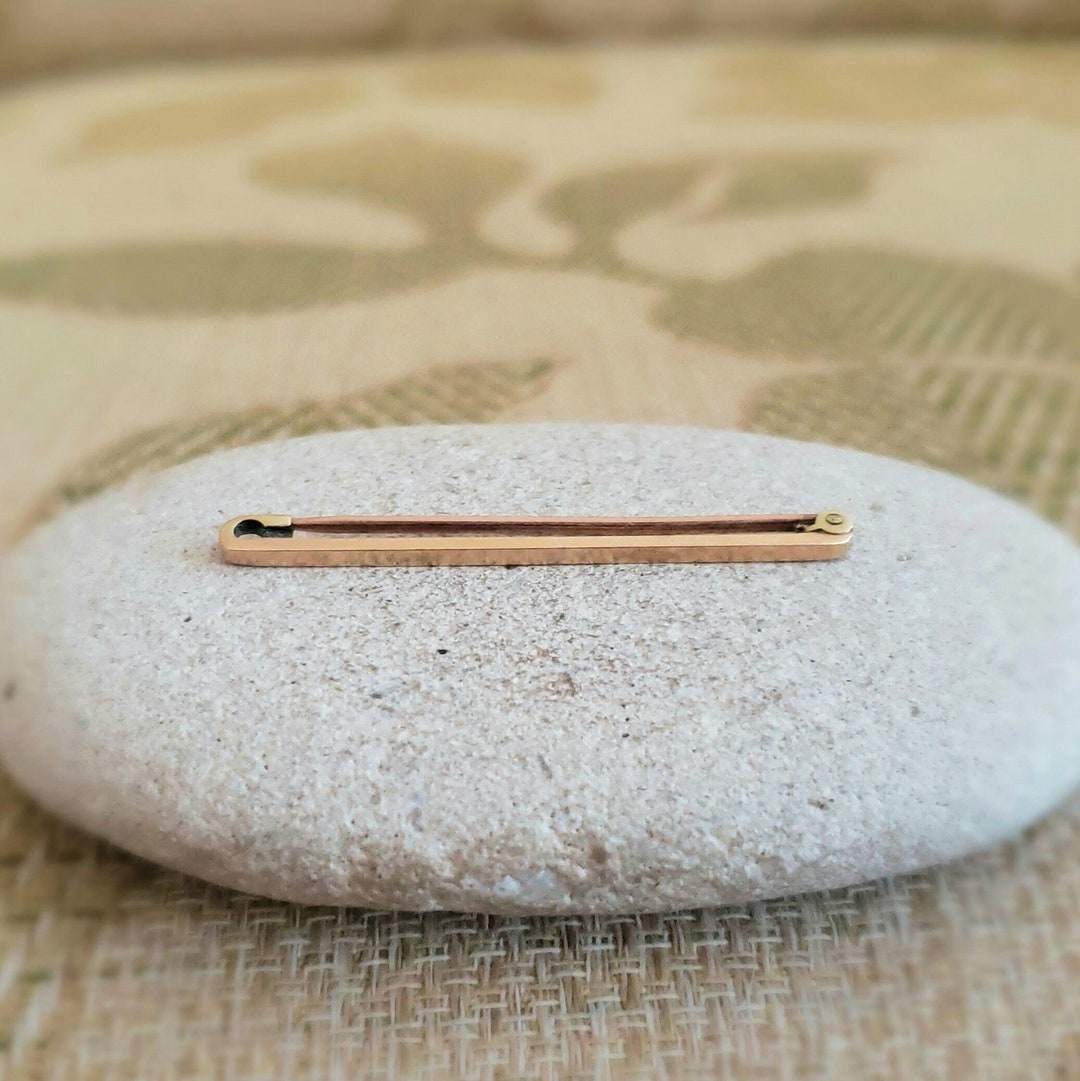Vintage 15ct Gold Safety Pin Bar Brooch Minimalist Jewelry - Etsy UK