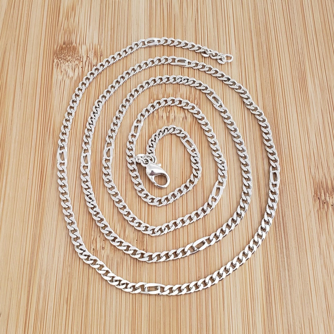 Long Vintage Sterling Silver Fancy Curb Chain Necklace | Necklace Size ...