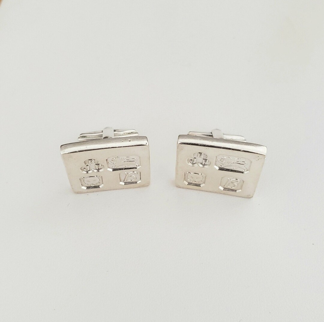 Heavy Vintage Sterling Silver 1976 Ingot Cufflinks by Raymond John ...