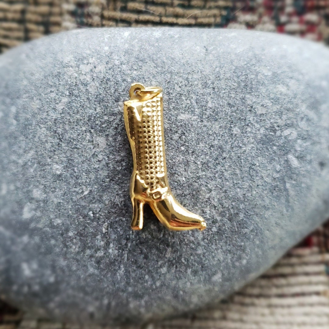 Vintage 9ct Gold Boot Charm | Retro Jewelry - Etsy