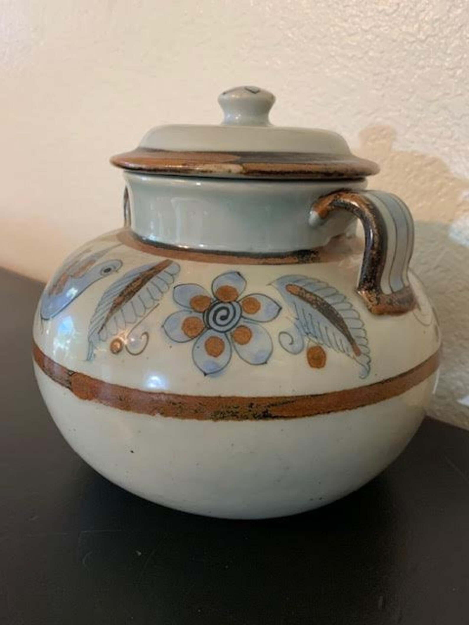 Fantastic Vintage Mid Century 60s Ken Edwards Pottery El Palomar Blue ...