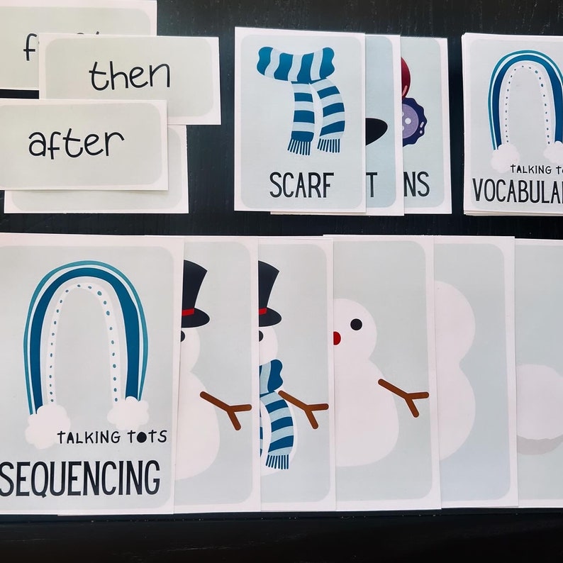 Sequencing Snowman Speech Box - Etsy