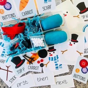 Sequencing Snowman Speech Box - Etsy