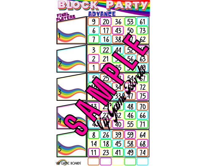 7 Block Rainbow Bingo (mixed, Straight, Blank) - Etsy Canada