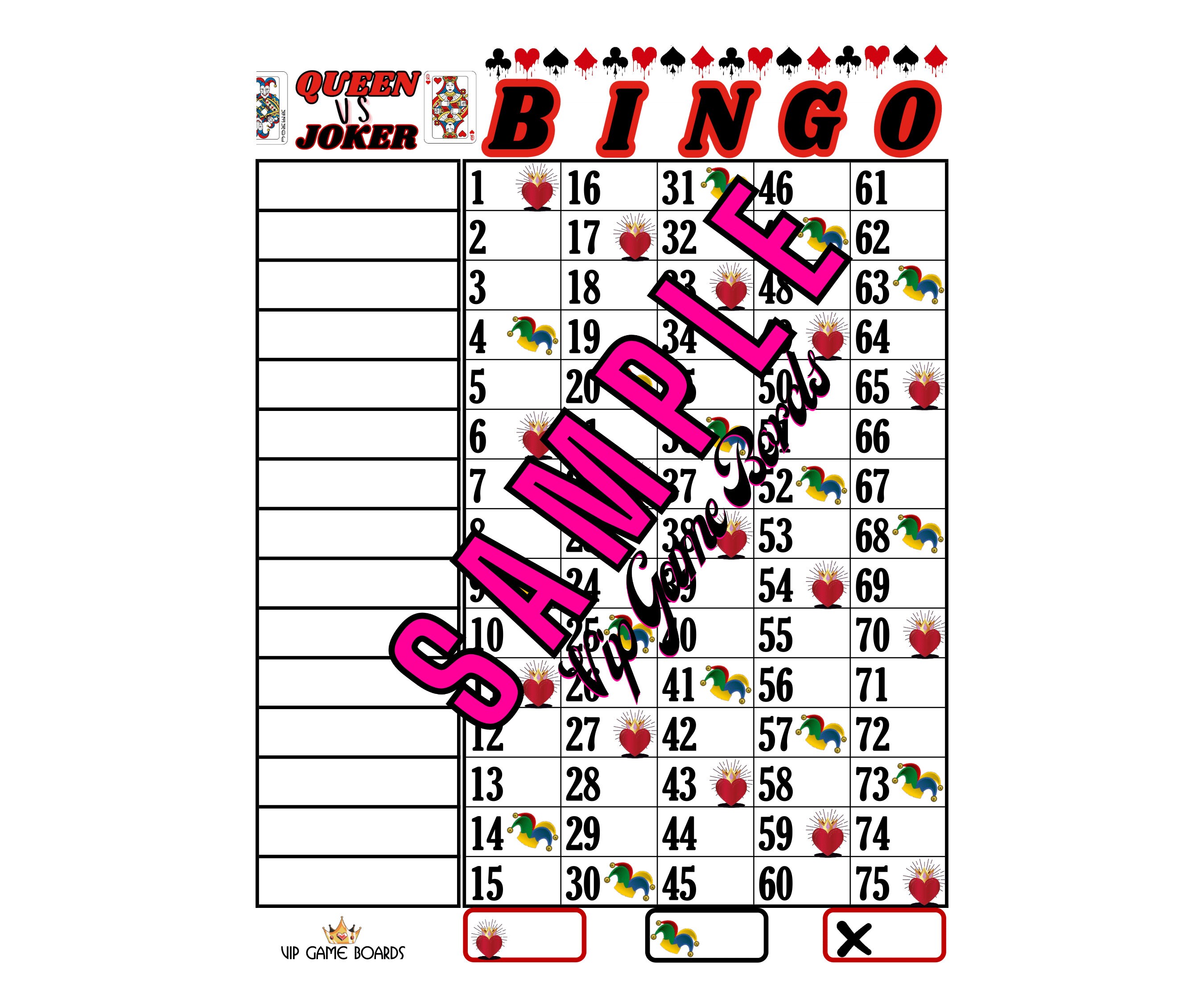 QUEEN Vs Joker Two Emoji Bingo, 75 Balls, 15 Lines. 3 Pdf's Included 1 ...