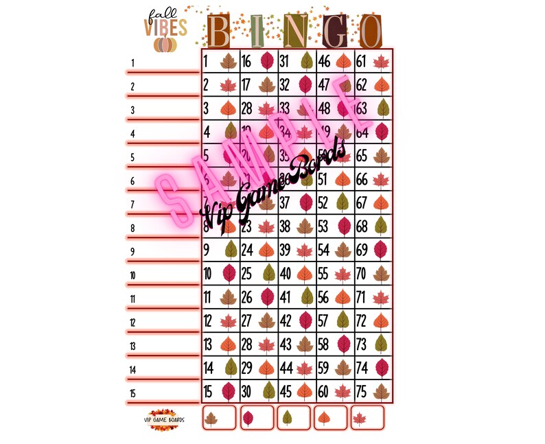 Fall Leaf Rainbow Emoji Bingo Board Bundle Value Pack,5 Board Styles ...