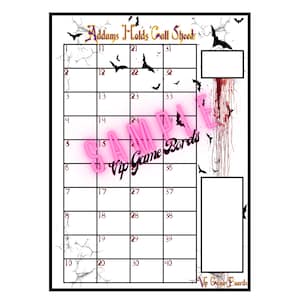 ADDAMS Family Inspired Houdini Holds, 25 Cards, 5 Balls per Card. 5 Pdf ...