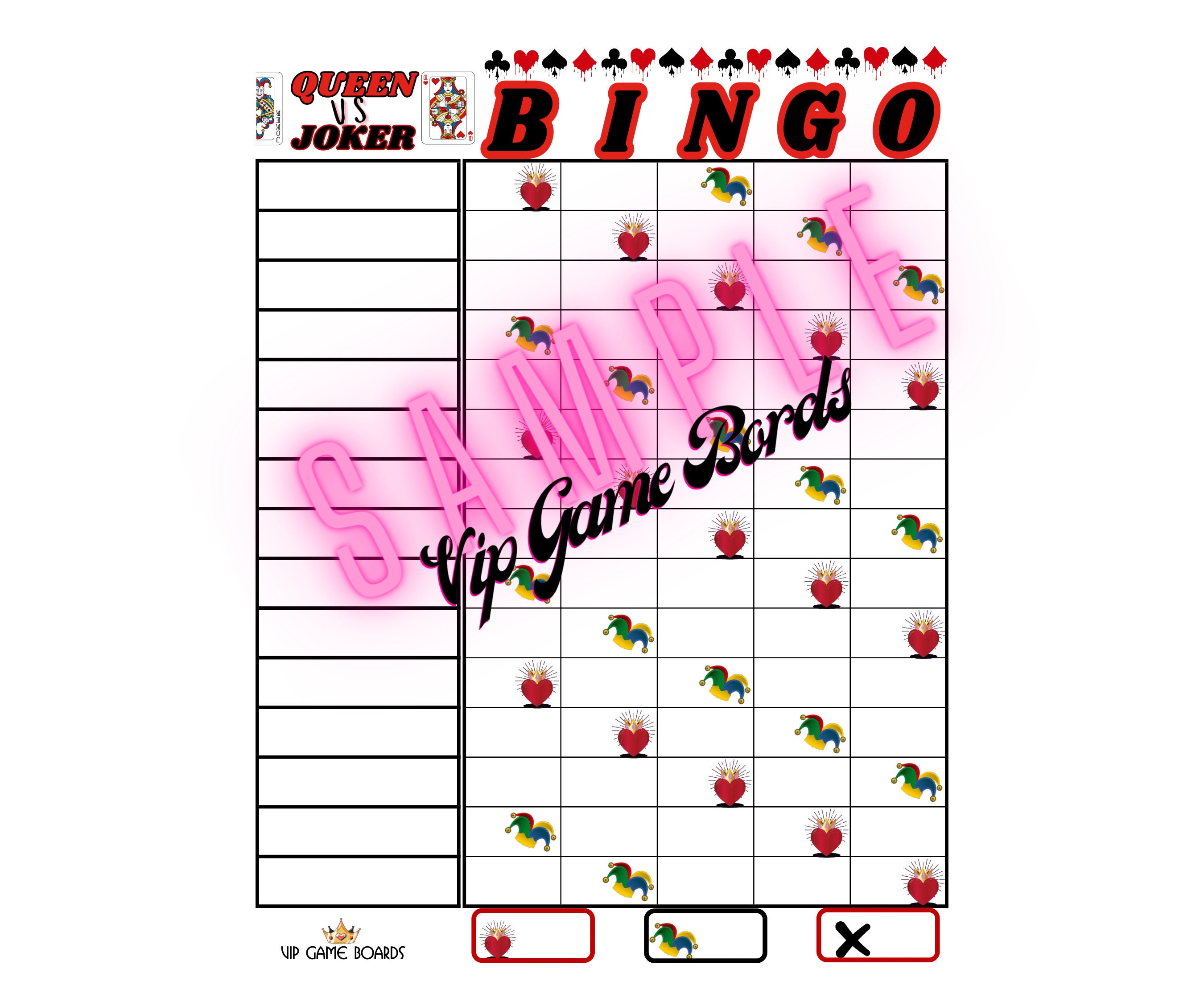 QUEEN Vs Joker Two Emoji Bingo, 75 Balls, 15 Lines. 3 Pdf's Included 1 ...