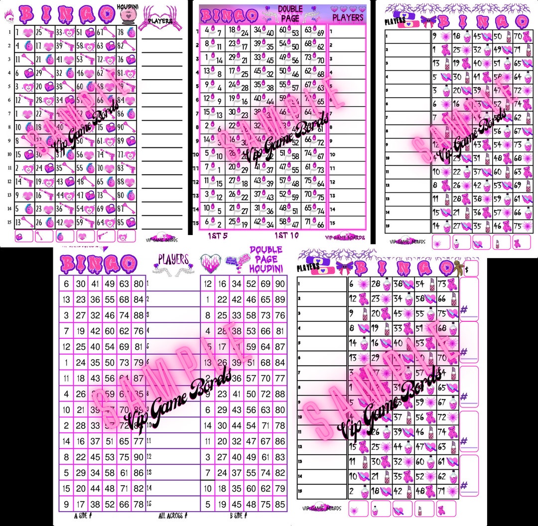 GIRLY GOTH BINGO Bundle Pack. Included 5 Board Styles games - Etsy