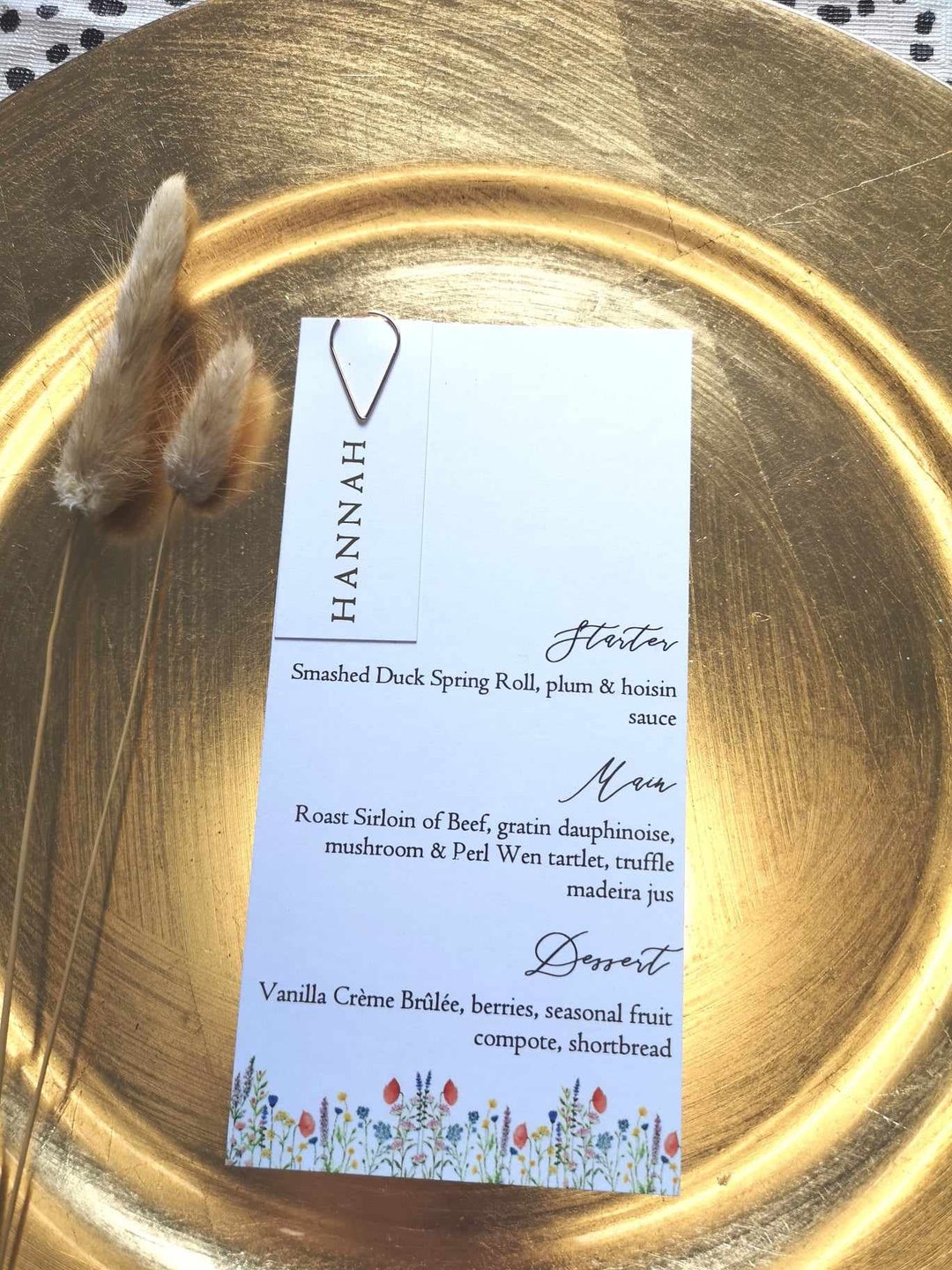 Individual Wedding Guest Menus, Table Menus, Luxury Table Menus ...