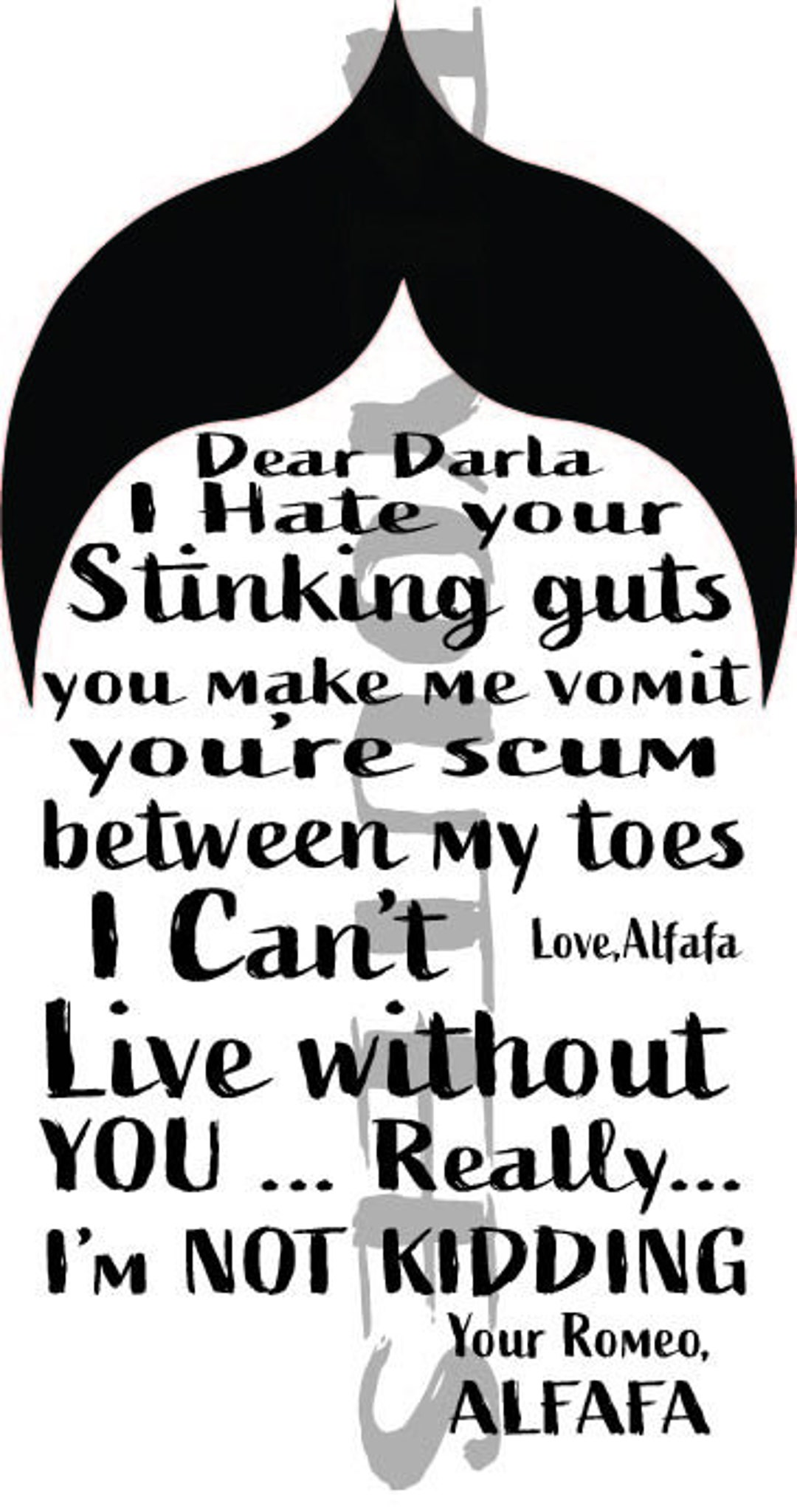 Alfafa Letter I Hate You Stinking Guts***download ONLY*** - Etsy