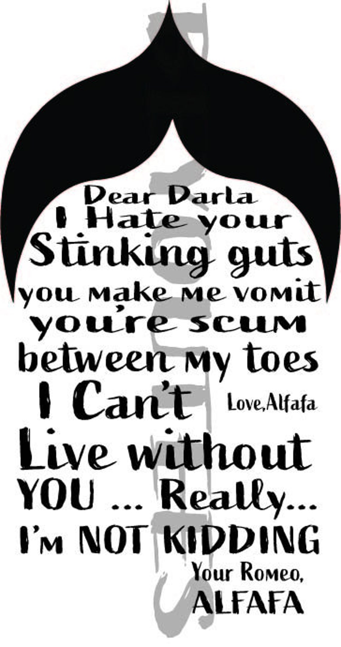 Alfafa Letter I Hate You Stinking Guts***download ONLY*** - Etsy