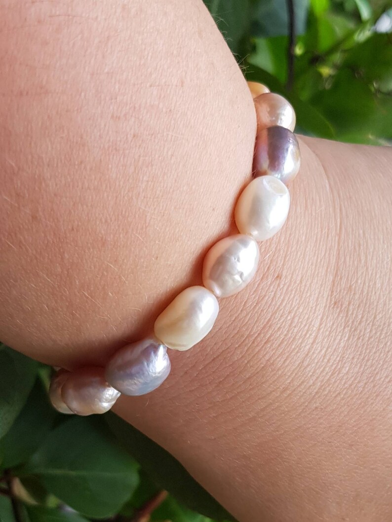 Multi Colour Freshwater Cultured Baroque Pearl Stretch Etsy