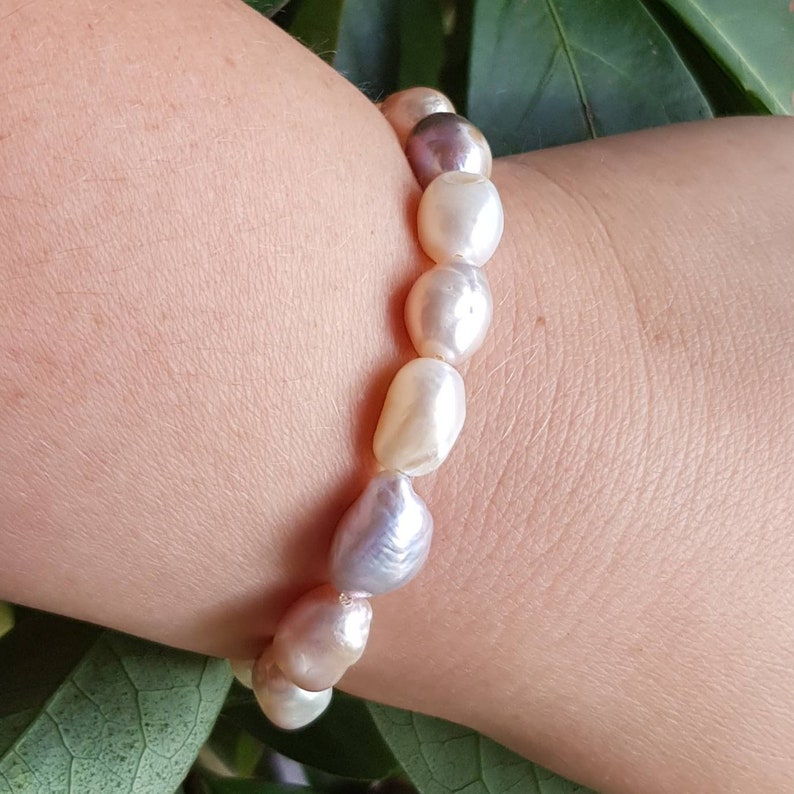 Multi Colour Freshwater Cultured Baroque Pearl Stretch Etsy