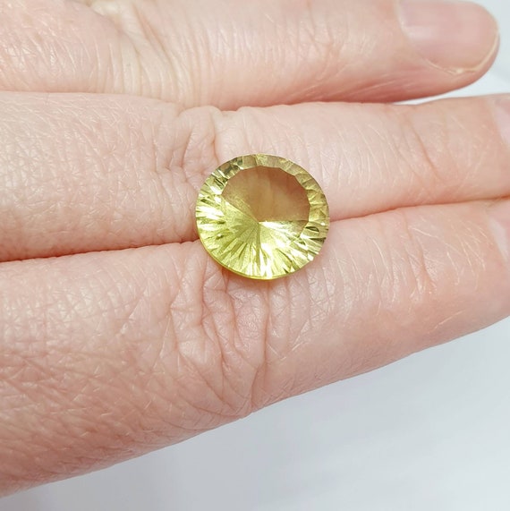 Home Décor Brazilian 7.8 cts Lemon Quartz Concave Cut Round The Art Of ...