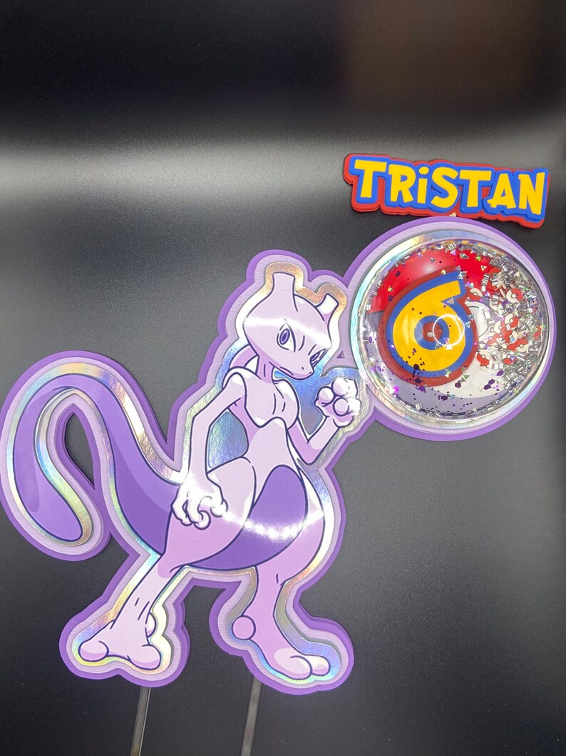 Mewtwo Cake Topper| Boy Cake Topper| Mewtwo Cake| Mewtwo Shaker Cake ...