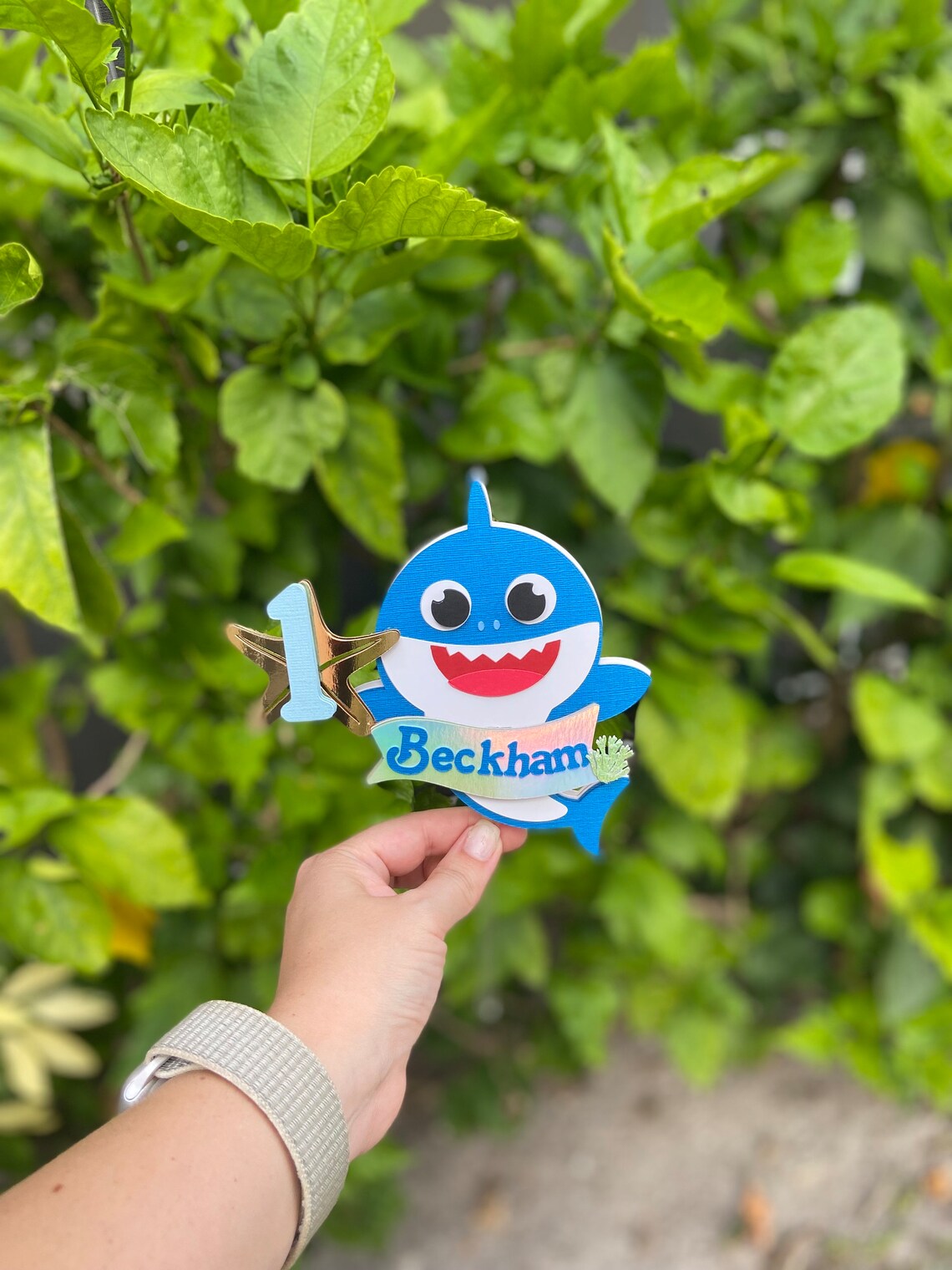 Baby Shark Cake Topper, Baby Shark Cake Topper Boy, Personalized Baby ...