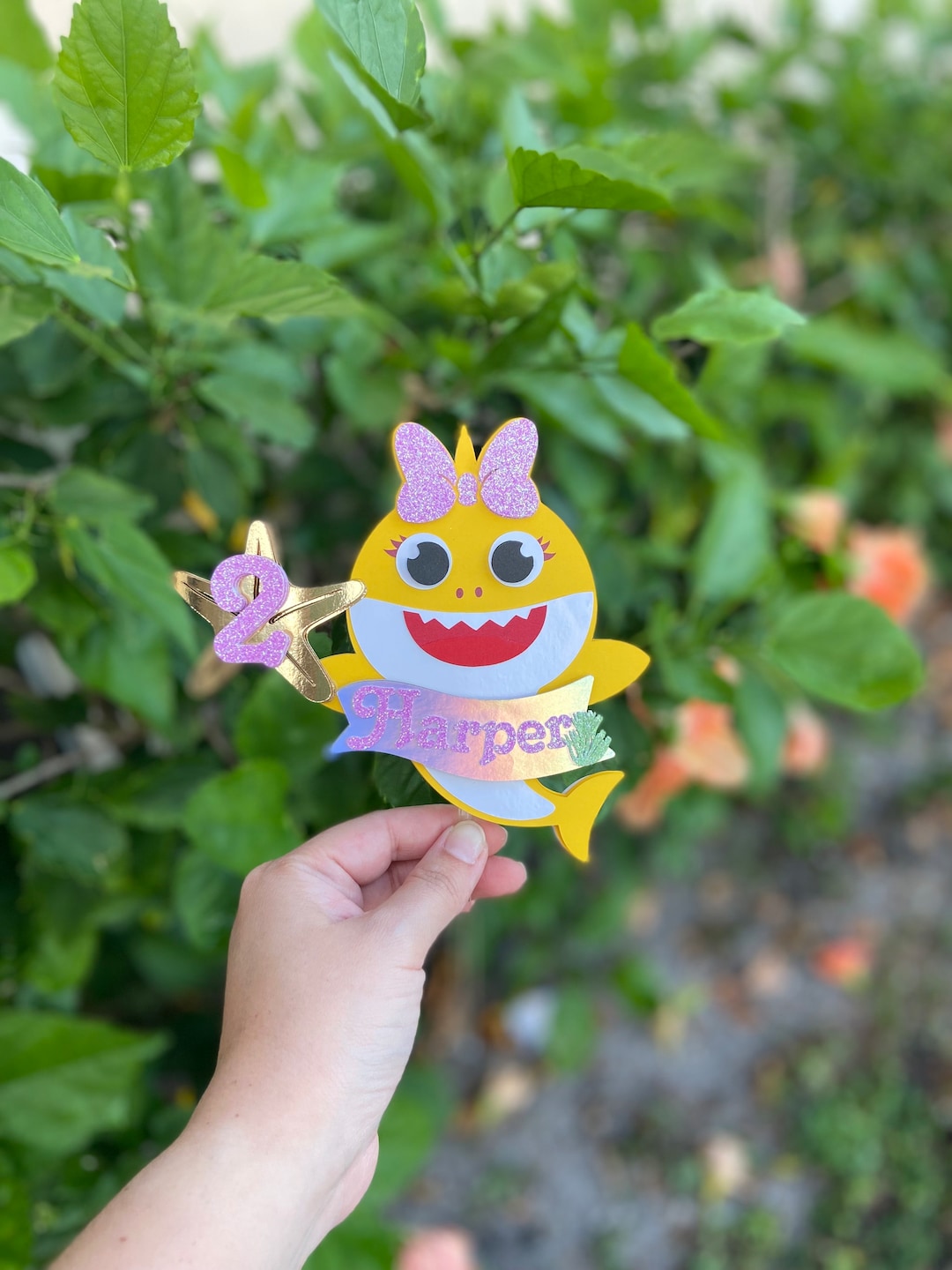 Baby Shark Cake Topper, Baby Shark Cake Topper Girl, Personalized Baby ...