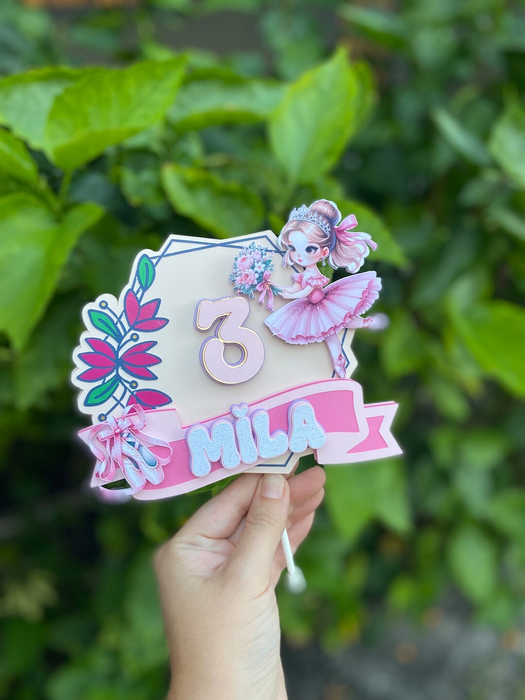 Ballerina Cake Topper, Ballerina 3d Cake Topper, Dancer Cake Topper - Etsy