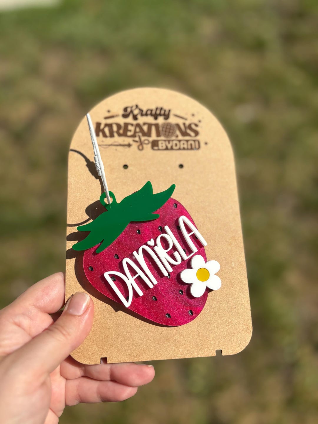 Strawberry Bag Tag, Strawberry Backpack Tag, Strawberry Keychain - Etsy
