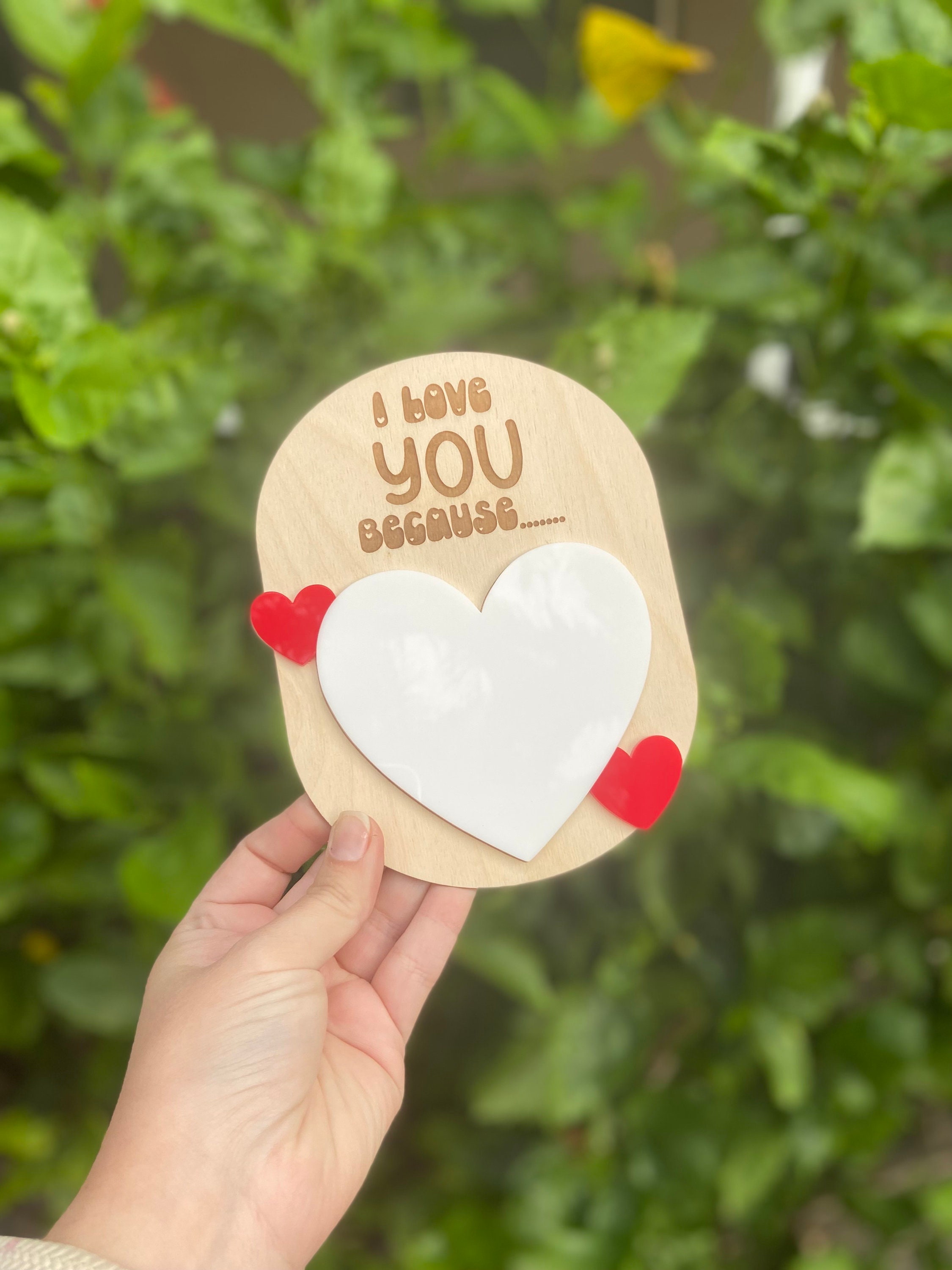 Mini Love Message Sign | I Love You Because Sign | Valentines Day Sign ...