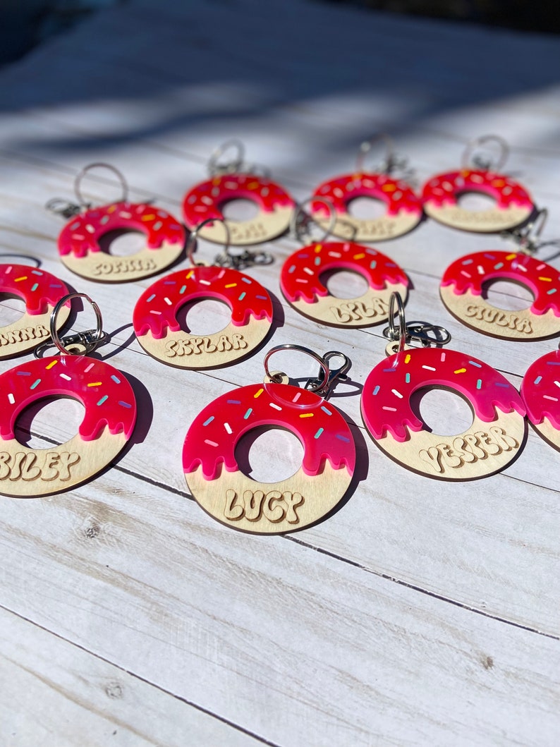 Donut Keychain | Personalized Name Tag | Back to School | Book Bag ...