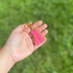 Varsity Letter Backpack Tag, Varsity Letter Keychain, Glitter Keychain ...