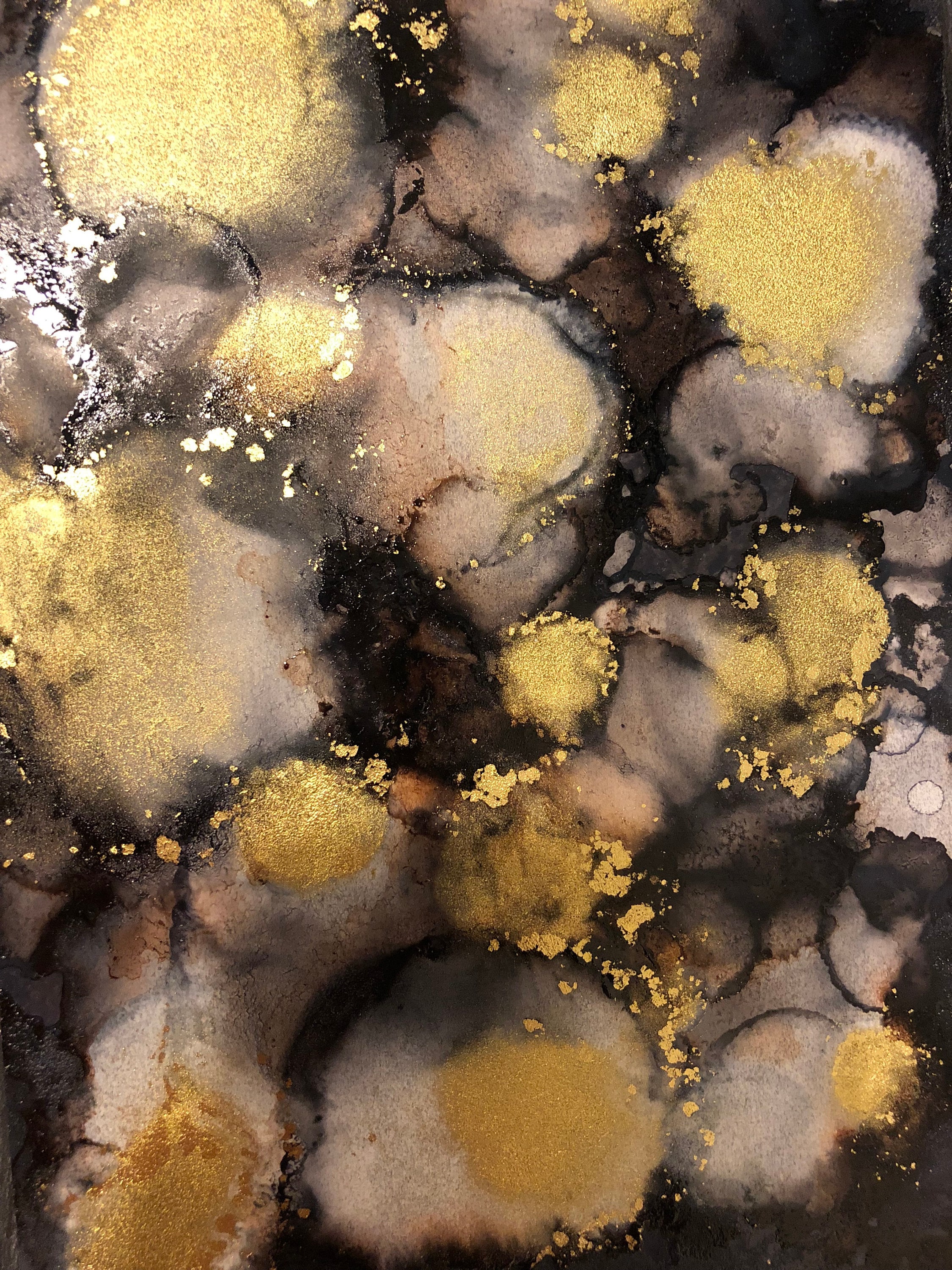Black Granite Alcohol Ink Painting - Etsy