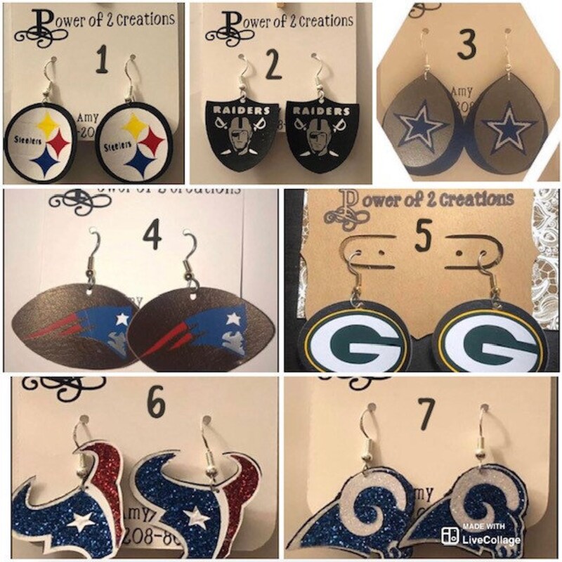 Nfl Earrings - Etsy