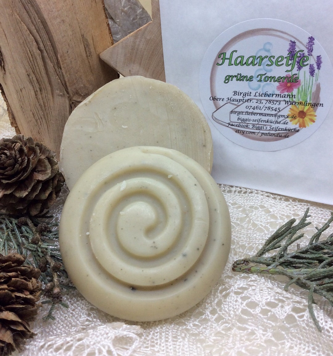 Hair Soap Green Clay, Palm Oil and Plastic Free Vegan for Normal to ...