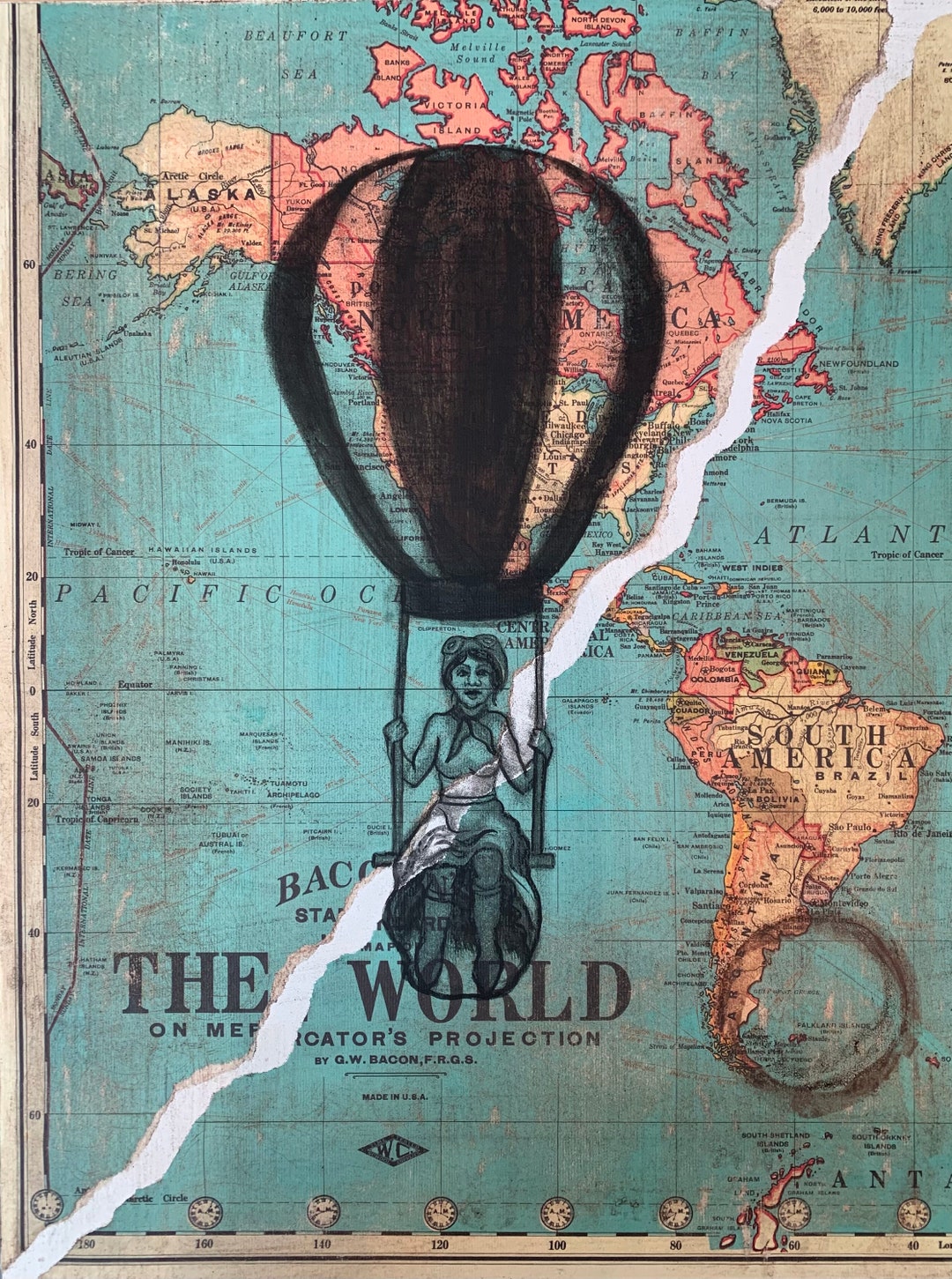 Balloon (medium)- Mixed Media Art - Etsy