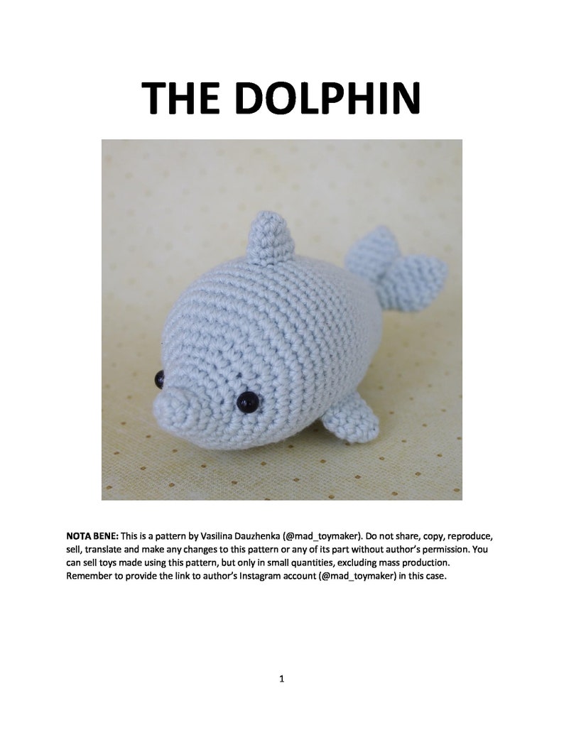 Dolphin Toy Pattern Crochet Toy Pattern Amigurumi Dolphin | Etsy
