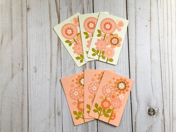 Pink & White Floral Playing Cards | Etsy