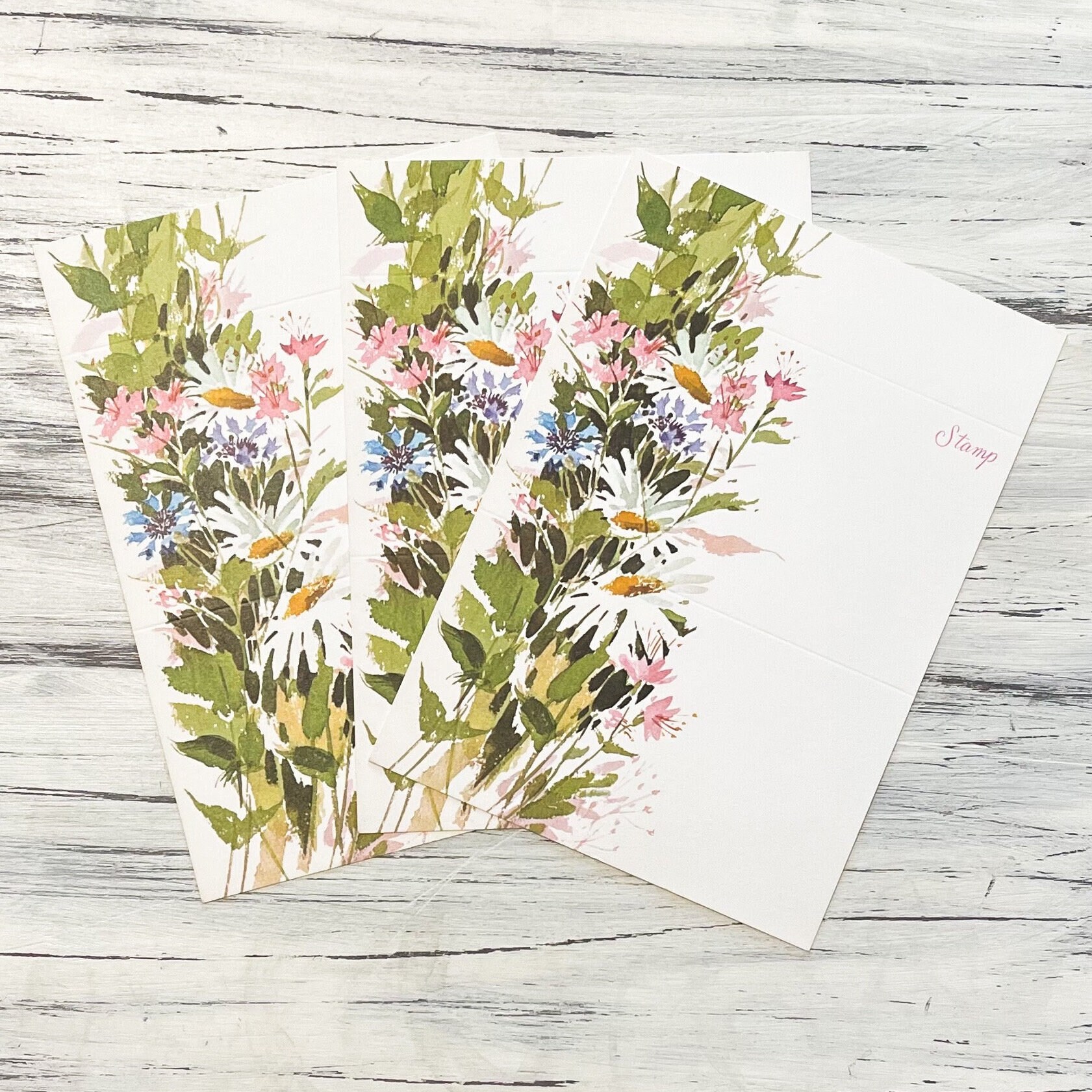 Daisy Floral Folding Note Card - Etsy