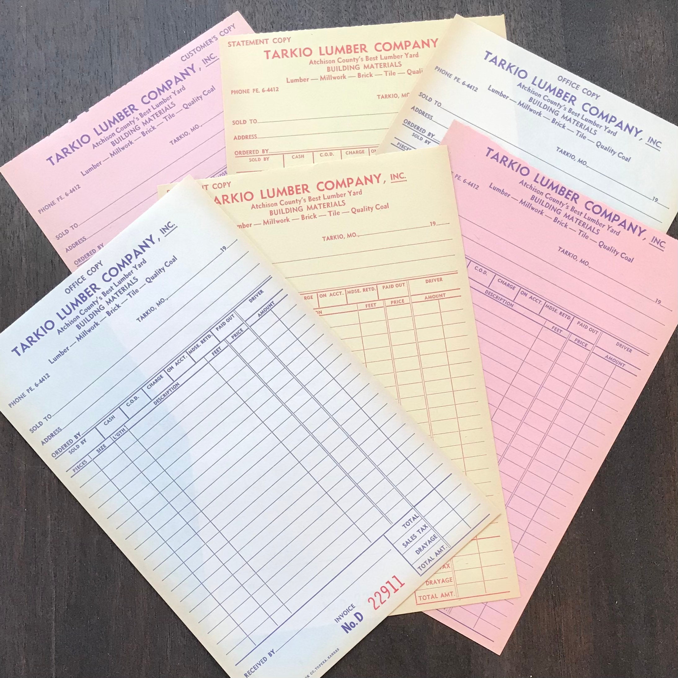 6 Vintage Lumber Receipts - Etsy