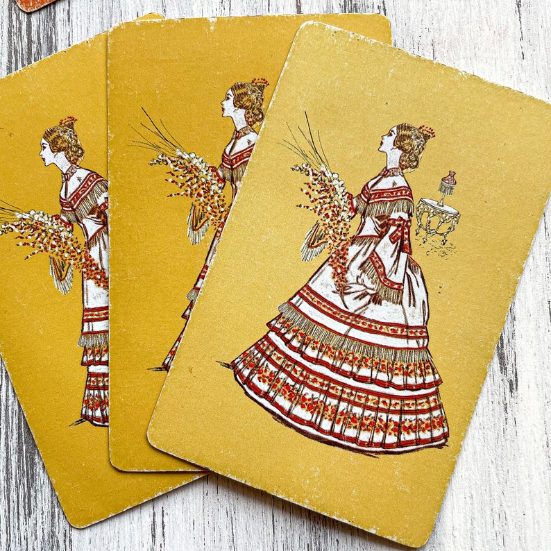 Vintage Lady Playing Cards - Etsy