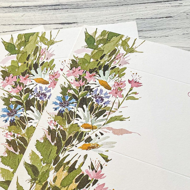 Daisy Floral Folding Note Card - Etsy