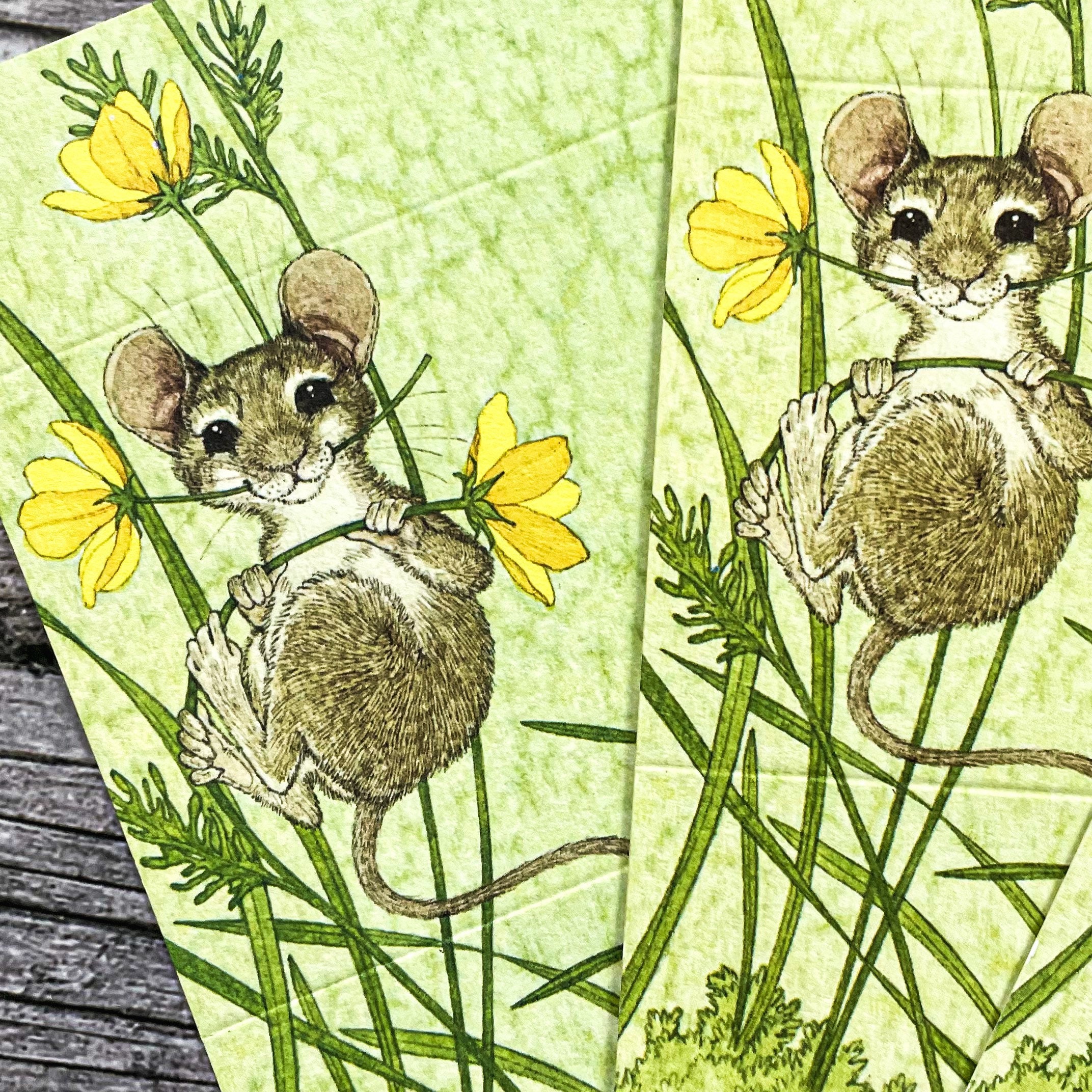 Mouse Folding Note Card - Etsy
